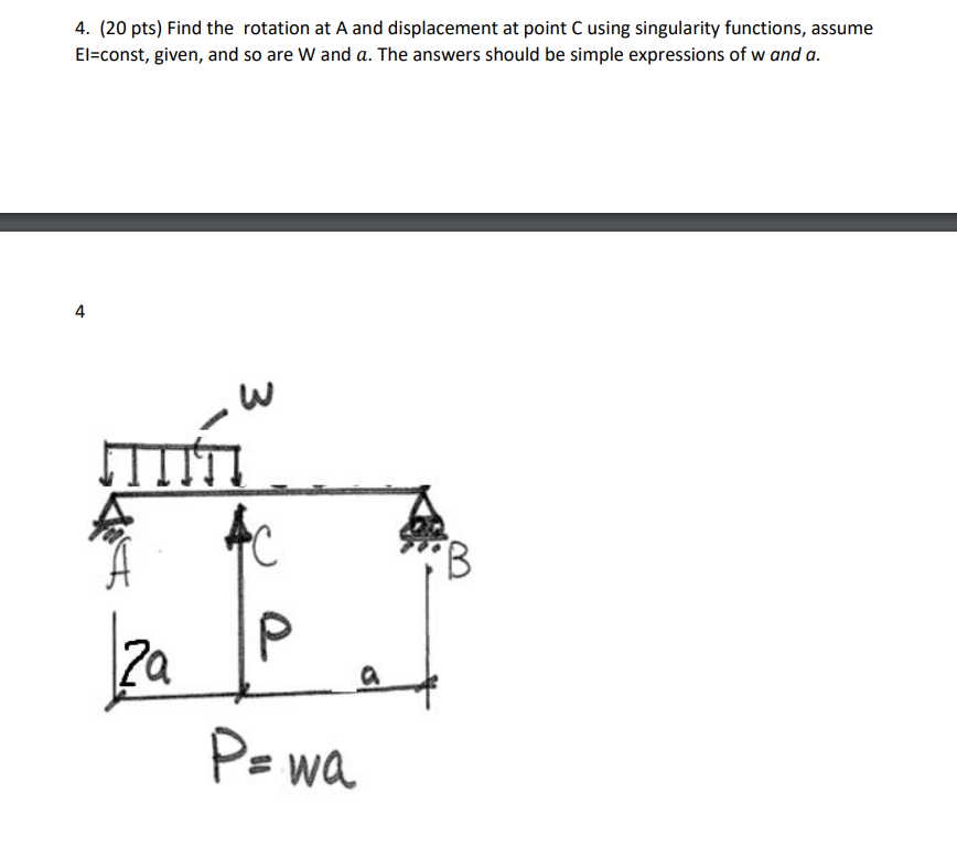 Solved (20 ﻿pts) ﻿Find the rotation at A and displacement at | Chegg.com