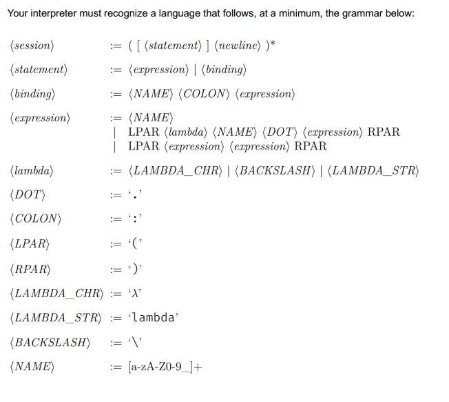 Implement An Interpreter For Calculus λ Your 8759