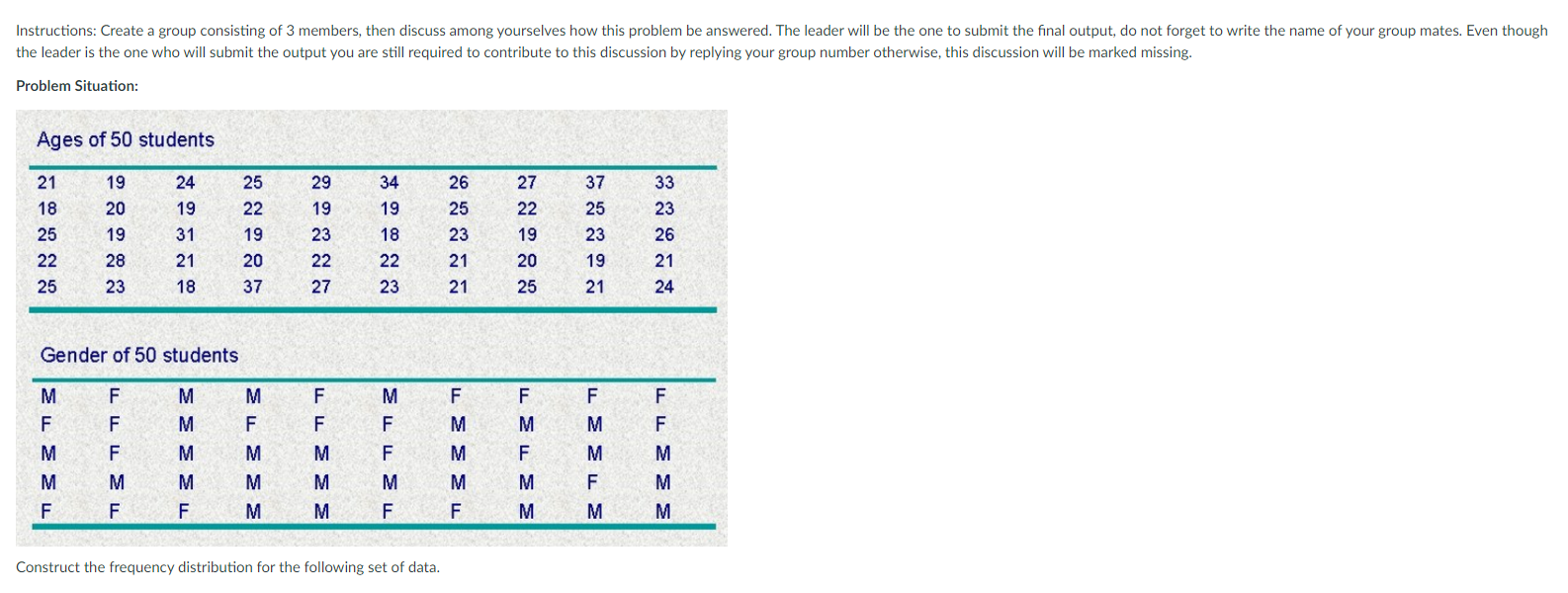 Solved Instructions: Create a group consisting of 3 members, | Chegg.com
