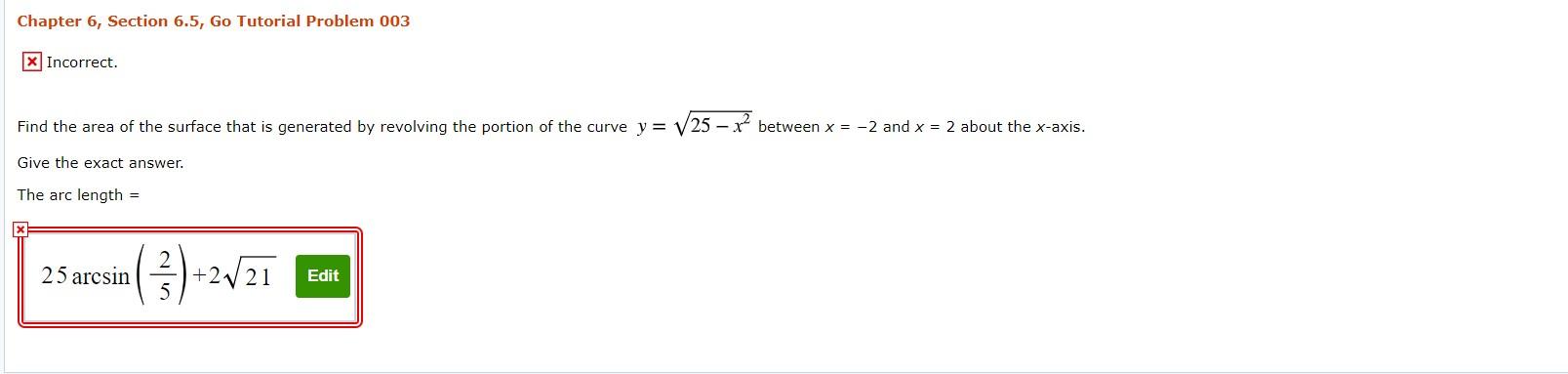 Solved Chapter 6, Section 6.5, Go Tutorial Problem 003 X | Chegg.com