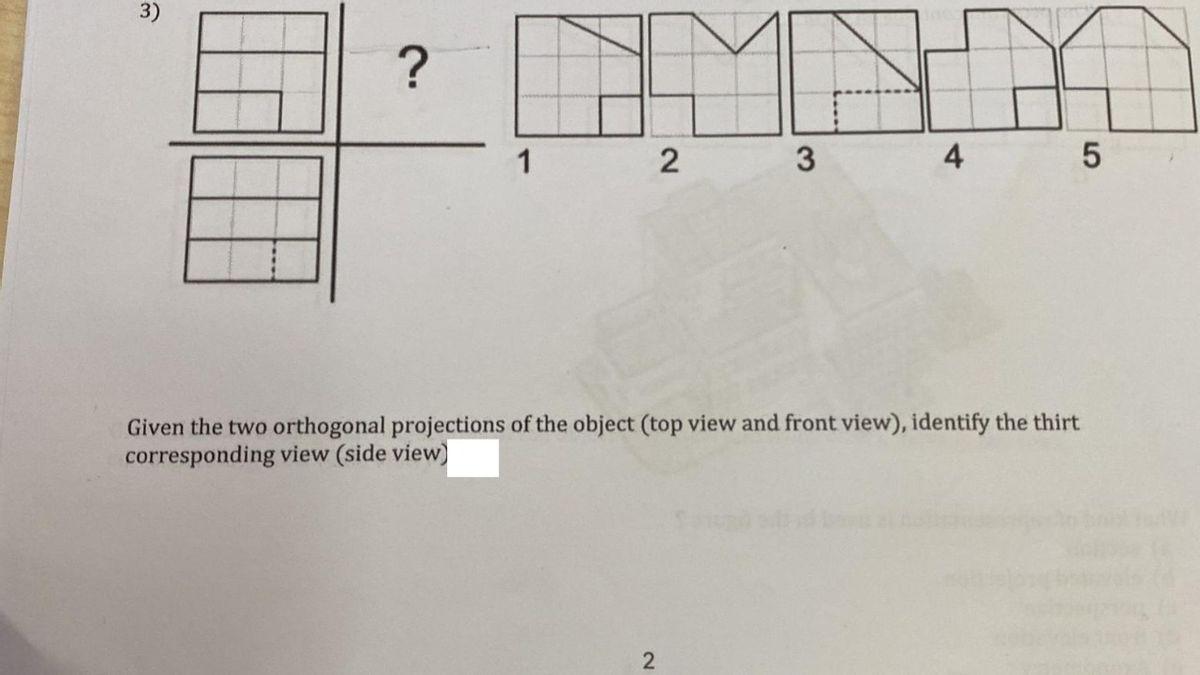 Solved Given the two orthogonal projections of the object | Chegg.com