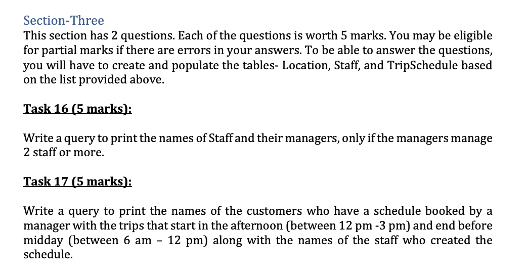 Solved Table: Staff Column-Name StaffID IPKI StaffName | Chegg.com