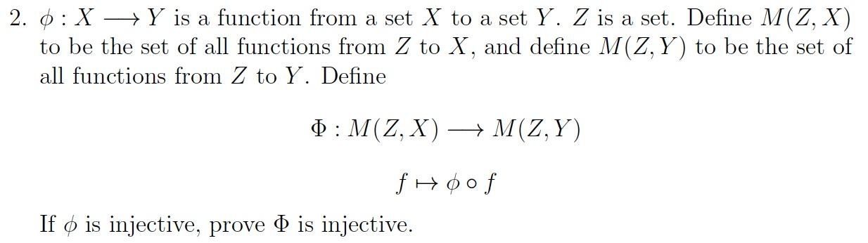 Solved 2. φ: Χ + Y is a function from a set X to a set Y. Z | Chegg.com