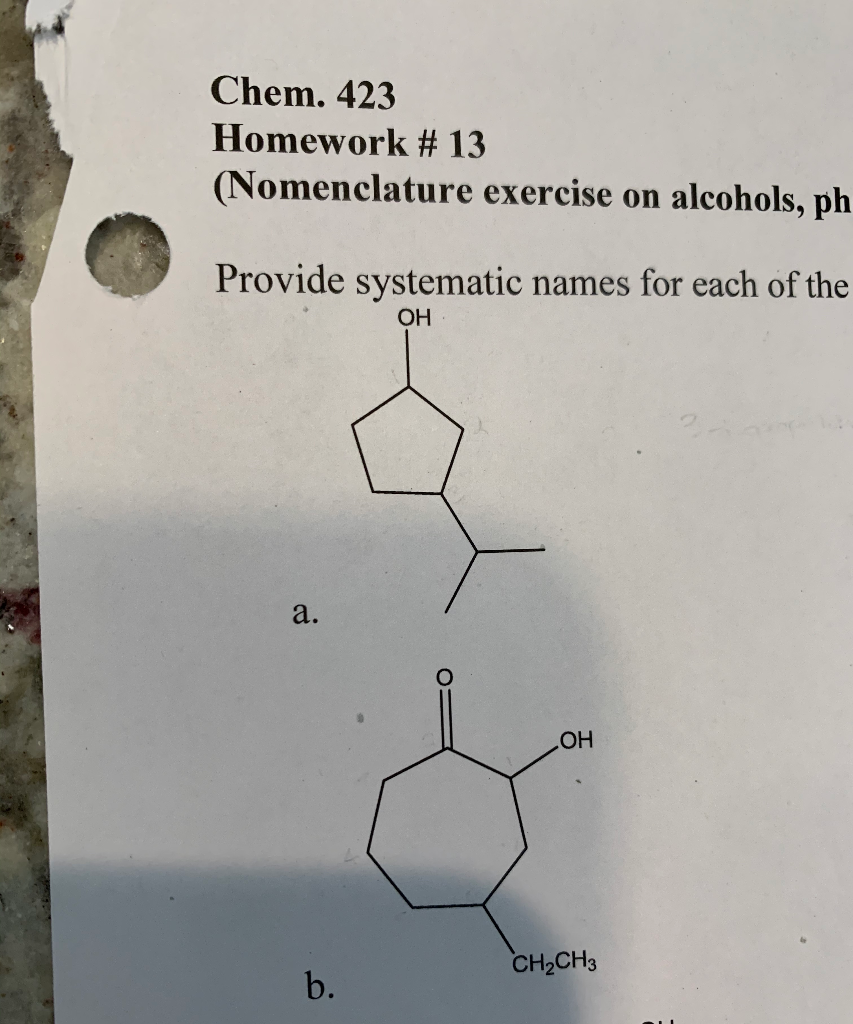 Provide systemic names for each of the 6 (a-f) | Chegg.com