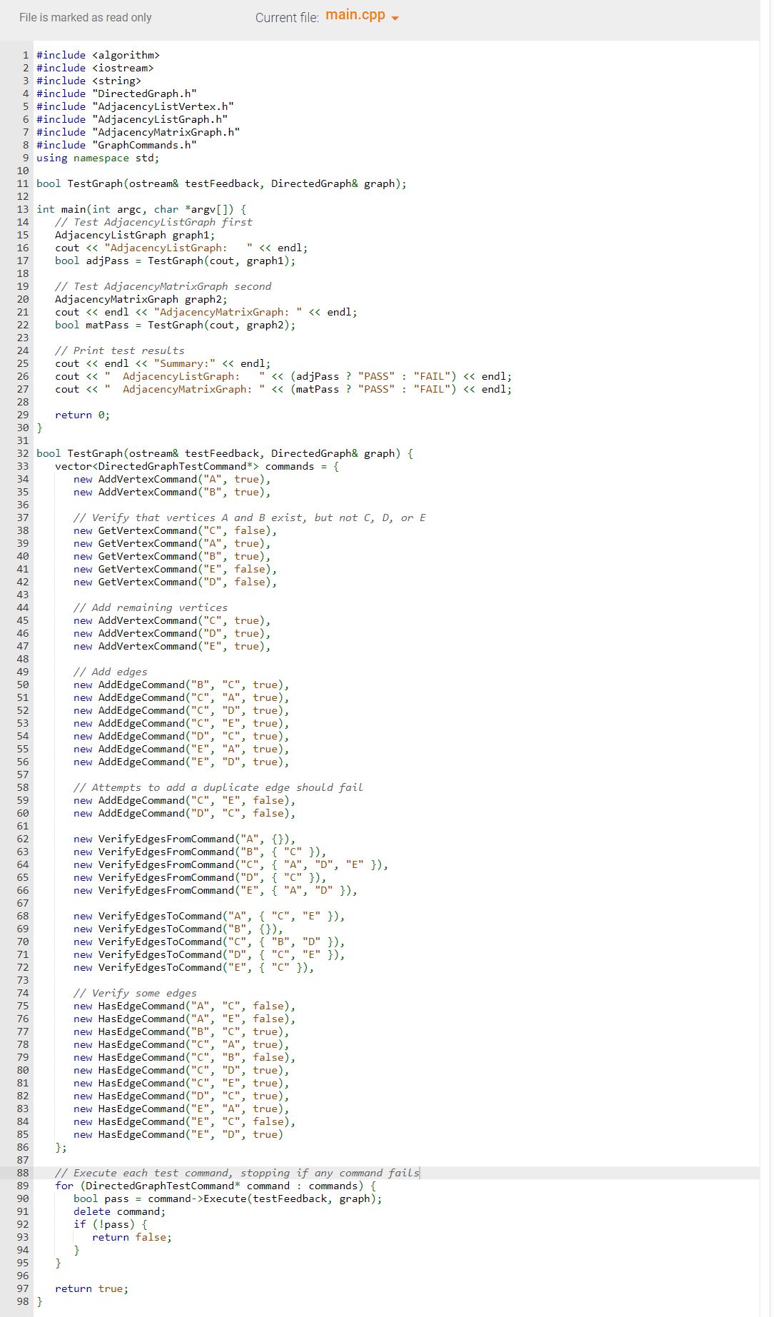 -lle is marked as read only \#include 〈algorithm〉 | Chegg.com