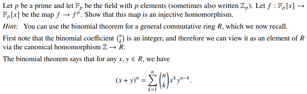 Solved Let p be a prime and let Fp be the field with p | Chegg.com
