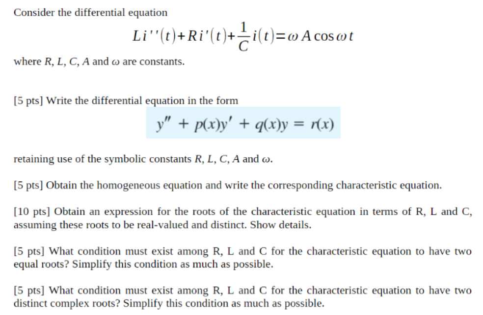 Solved Consider the differential equation | Chegg.com