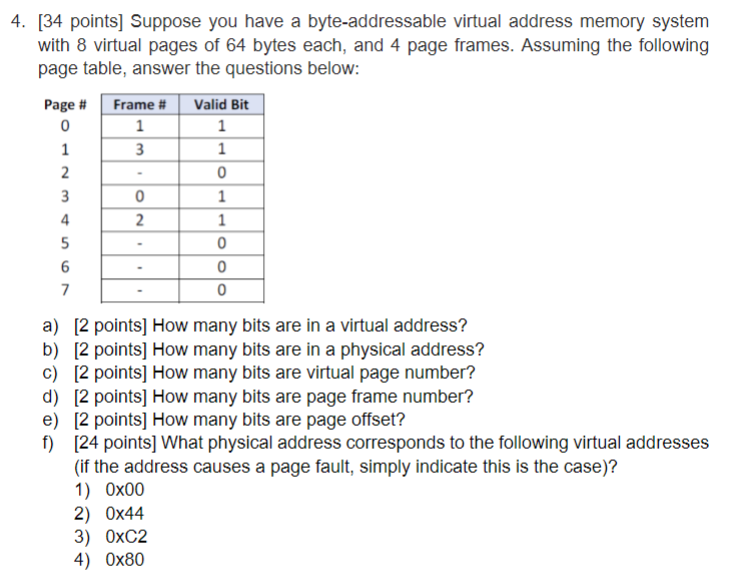 Solved [34 points] Suppose you have a byte-addressable | Chegg.com