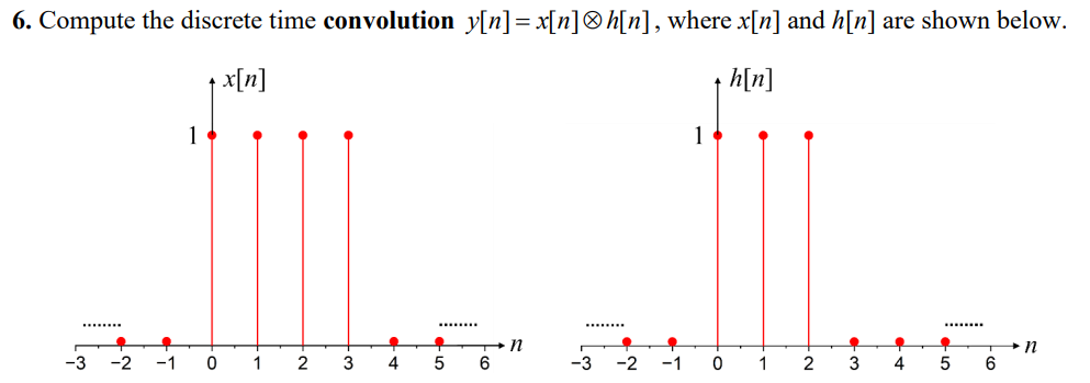 Solved 6. Compute the discrete time convolution | Chegg.com