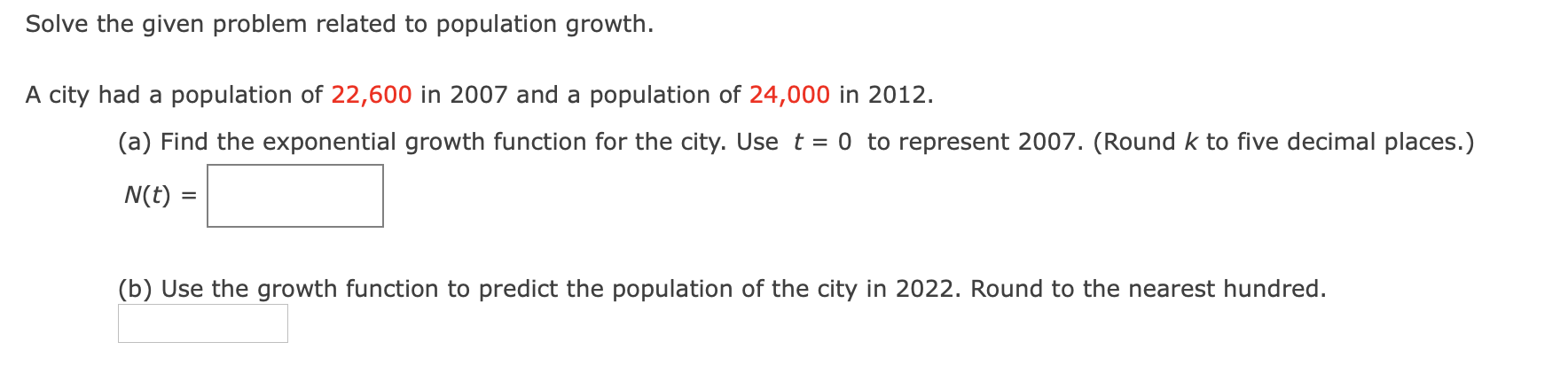 Solved Solve the given problem related to population growth. | Chegg.com