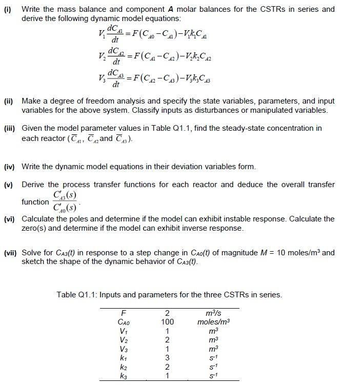 Solved Consider the series of isothermal, constant-holdup | Chegg.com