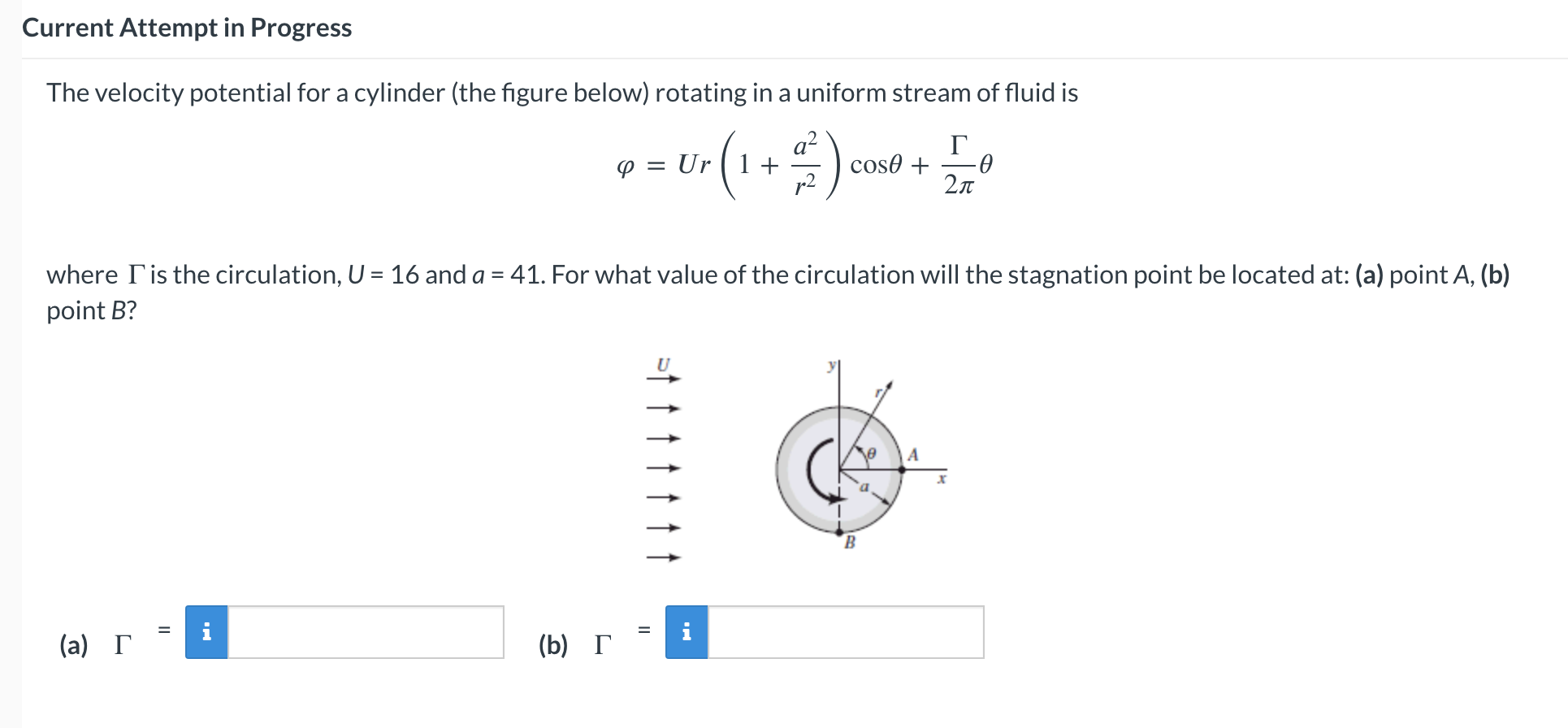 Solved The velocity potential for a cylinder (the figure | Chegg.com