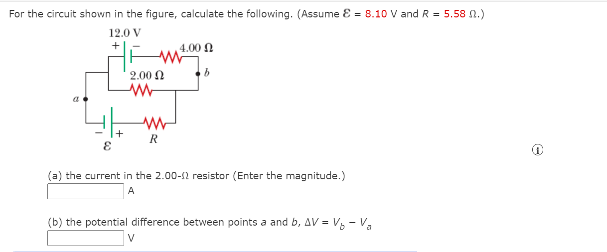 Solved For the circuit shown in the figure, calculate the | Chegg.com