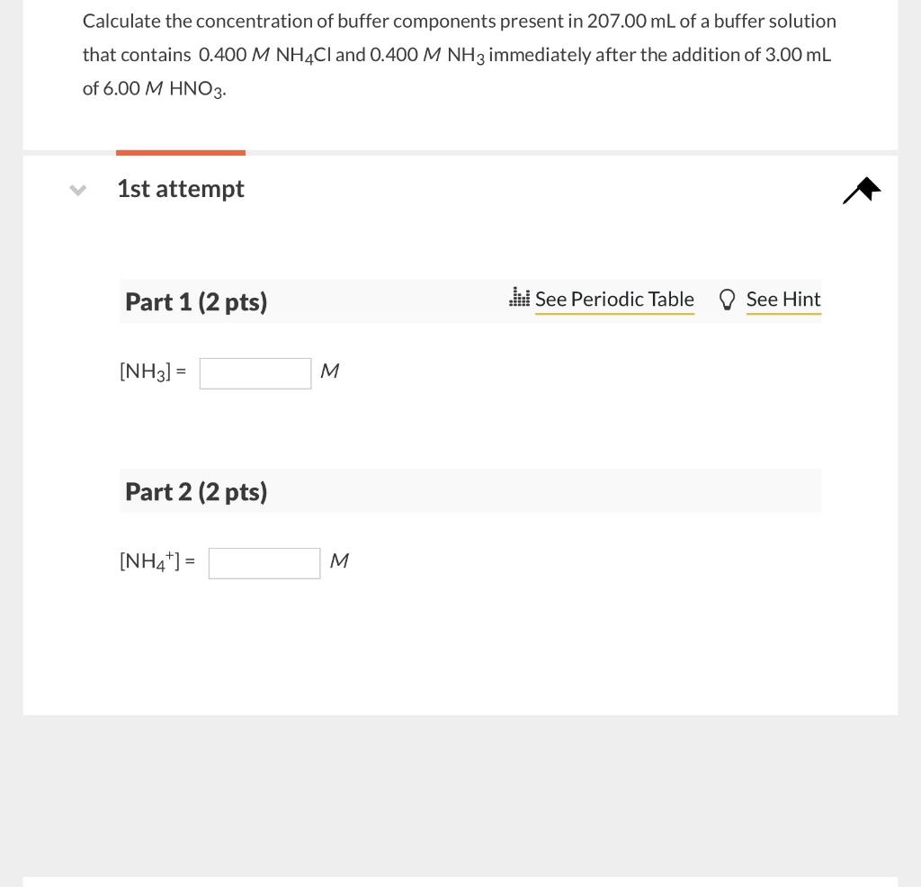 Solved Calculate the concentration of buffer components | Chegg.com