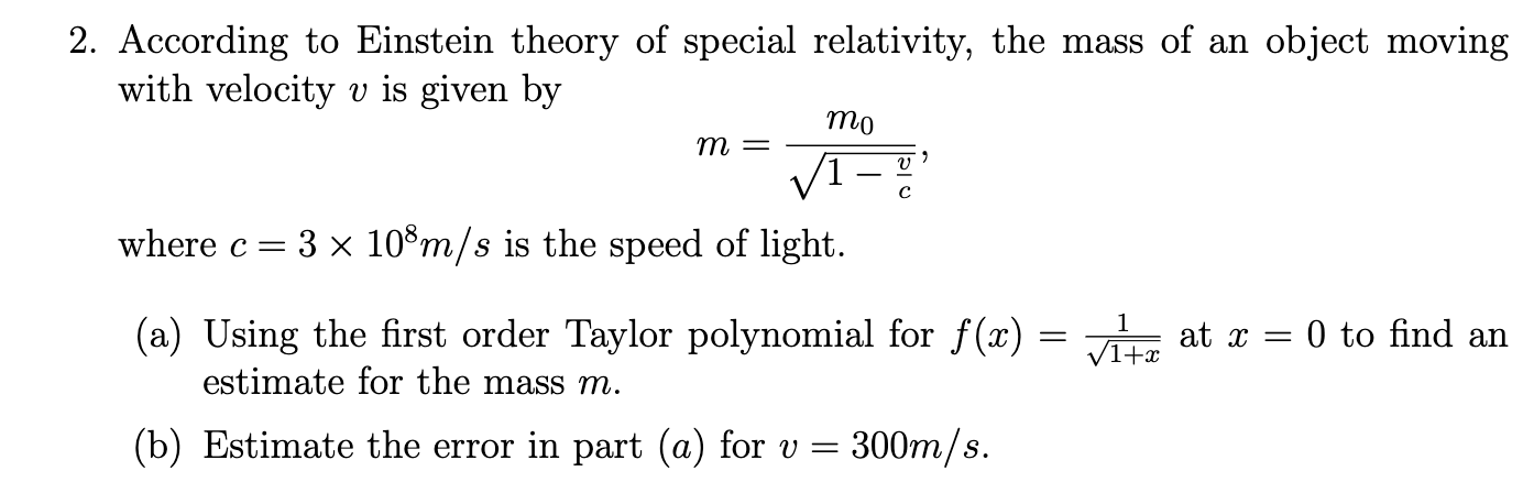Solved According to Einstein theory of special relativity, | Chegg.com