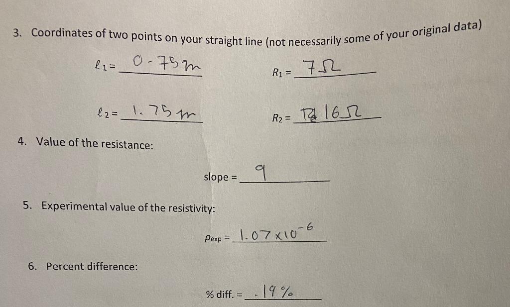Solved Laboratory Report Lab 3 Resistance and Resistivity | Chegg.com