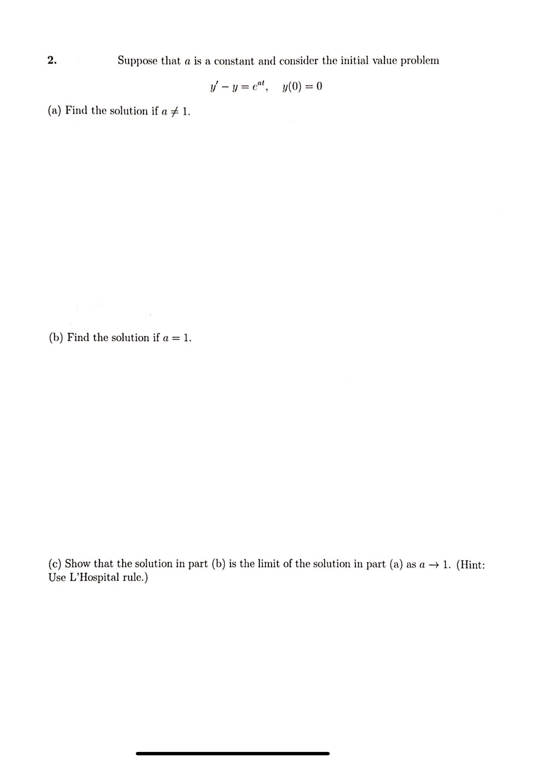 Solved Suppose that a ﻿is a constant and consider the | Chegg.com