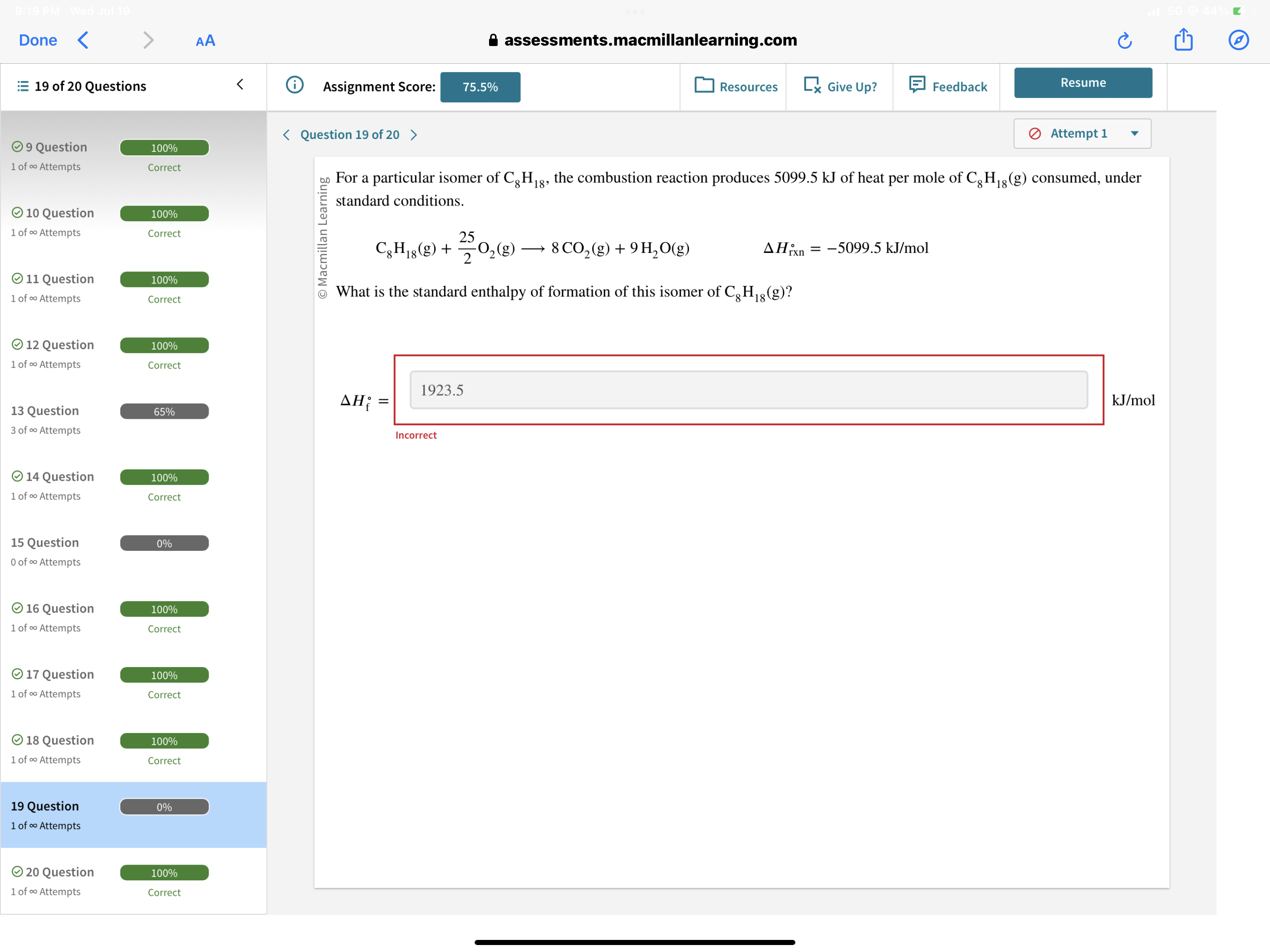 Solved θ assessments.macmillanlearning.com Assignment Score: | Chegg.com