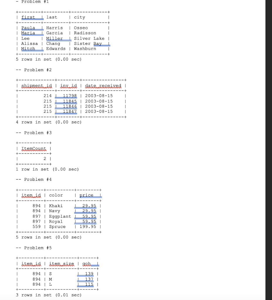 Solved . Write a single SQL statement to produce each of the | Chegg.com