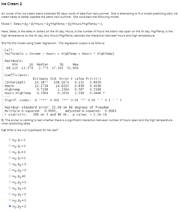 Solved An owner of an ice cream stond collected 90 days | Chegg.com