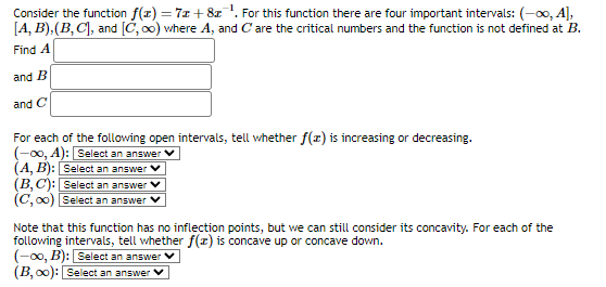 Solved Consider the function f(x)=7x+8x-1. ﻿For this | Chegg.com