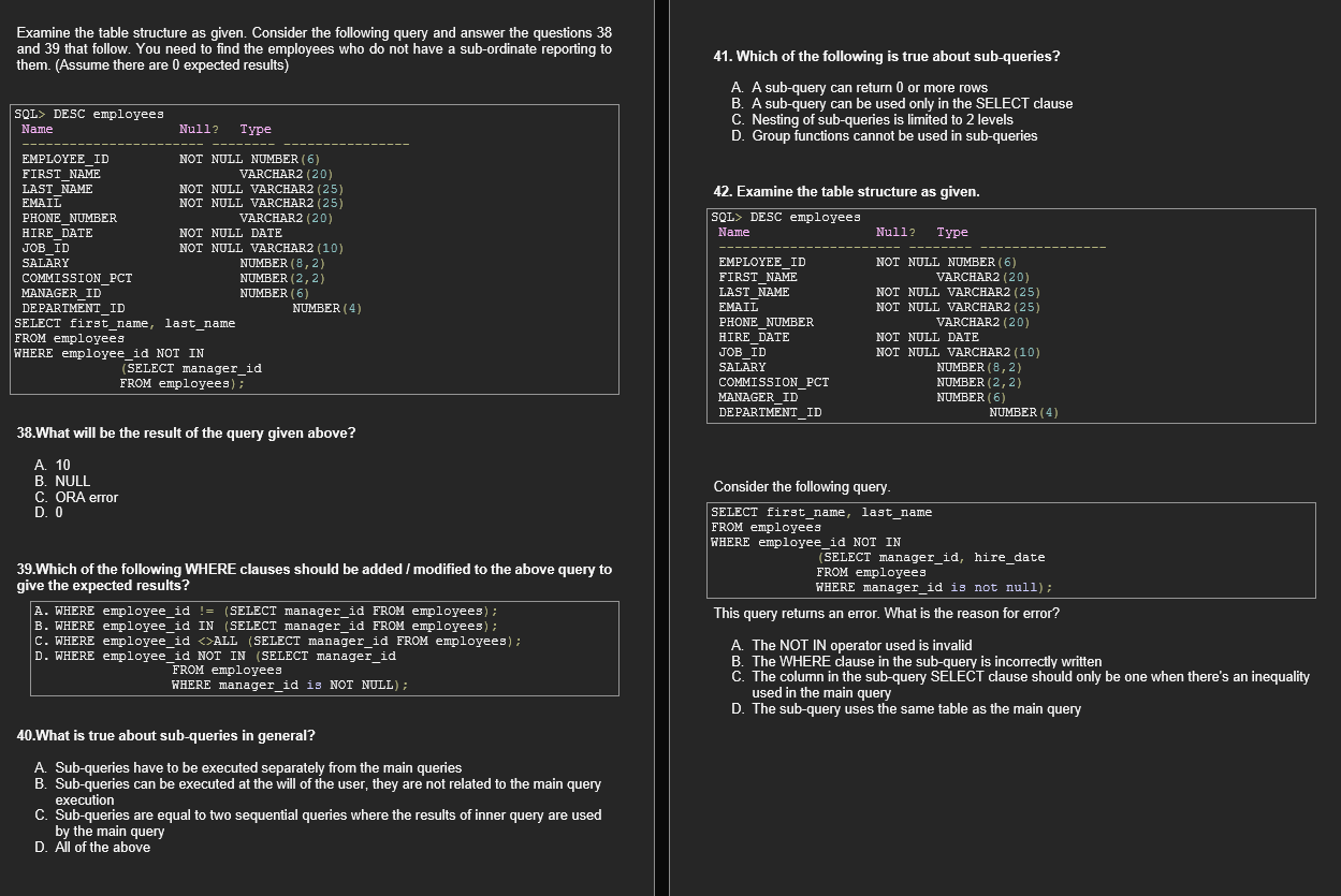 Solved Just write the question number and the letter of the | Chegg.com