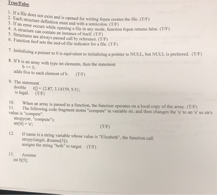 Solved True/False It a file does not exist and is opened for | Chegg.com