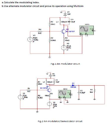 Solved a.Calculate the modulating index. b. Use alternate | Chegg.com