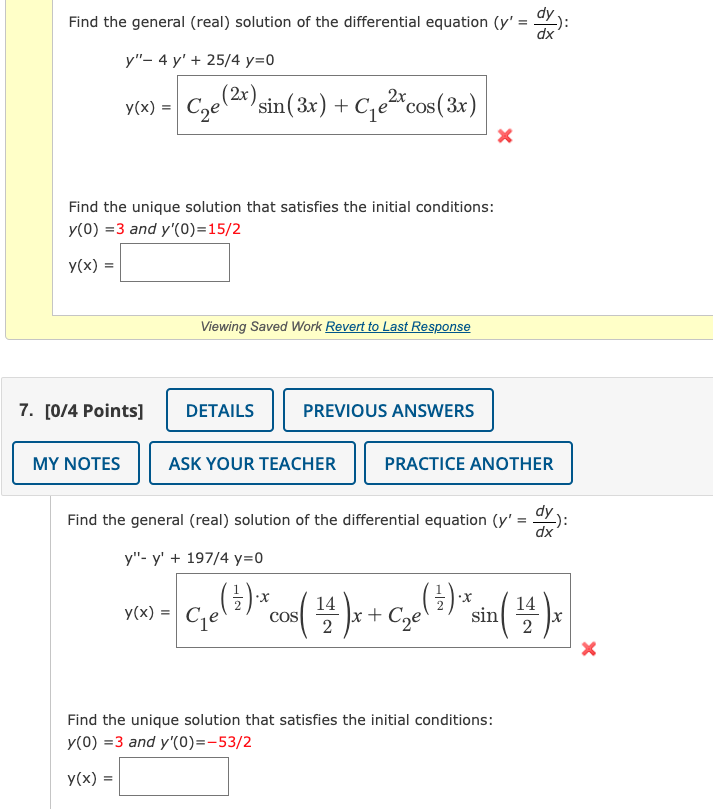Solved Find the general (real) solution of the differential | Chegg.com
