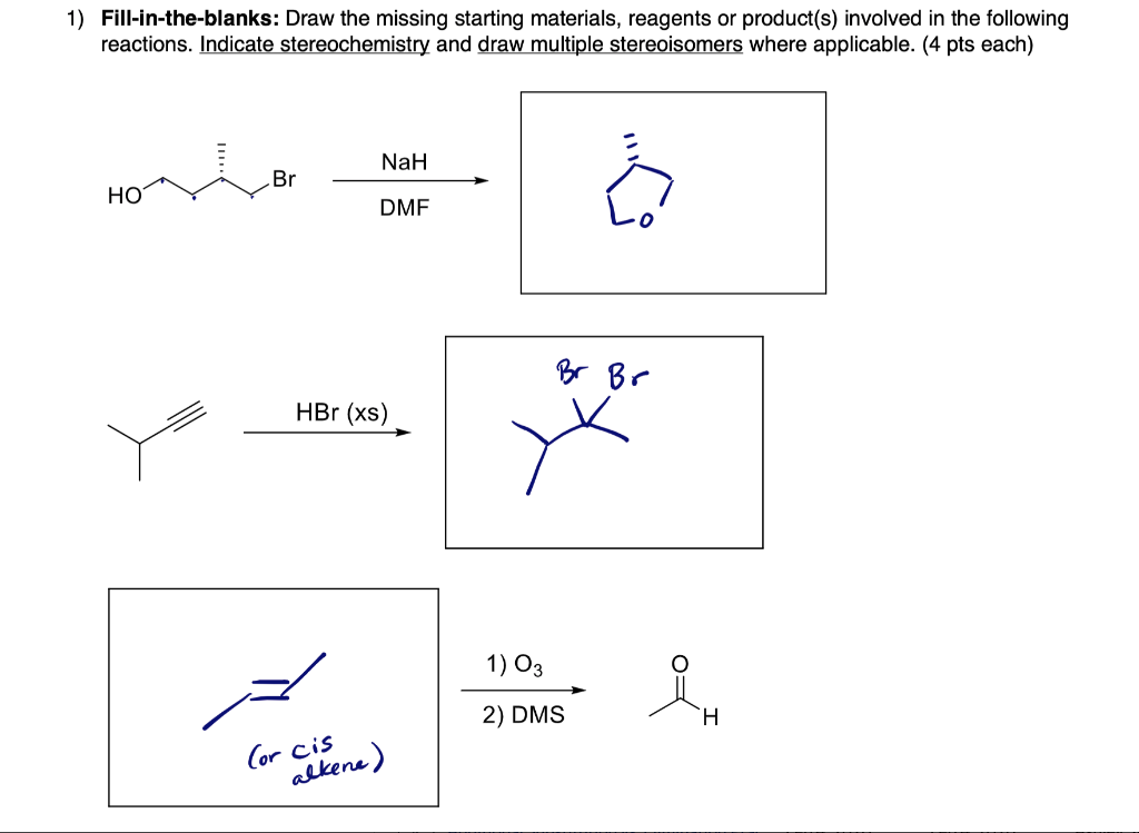 Solved 1) Fill-in-the-blanks: Draw the missing starting | Chegg.com