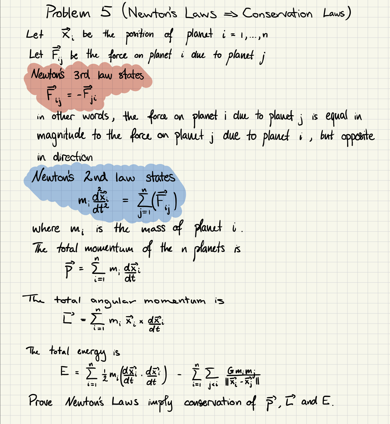 Solved Prove Newton's Laws imply conservation of p, L ﻿and E | Chegg.com