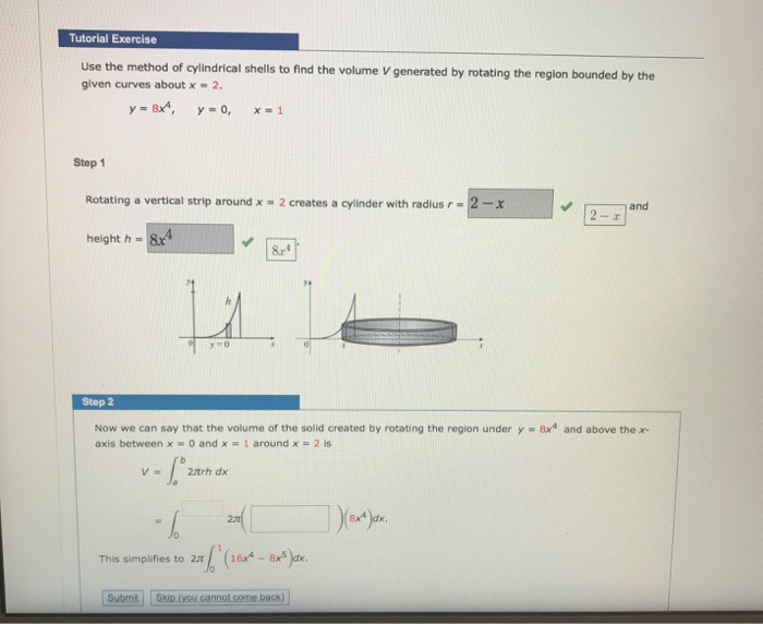 Solved Tutorial Exercise Use the method of cylindrical | Chegg.com