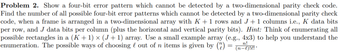 a two-dimensional parity check code Problem 2. Show a | Chegg.com