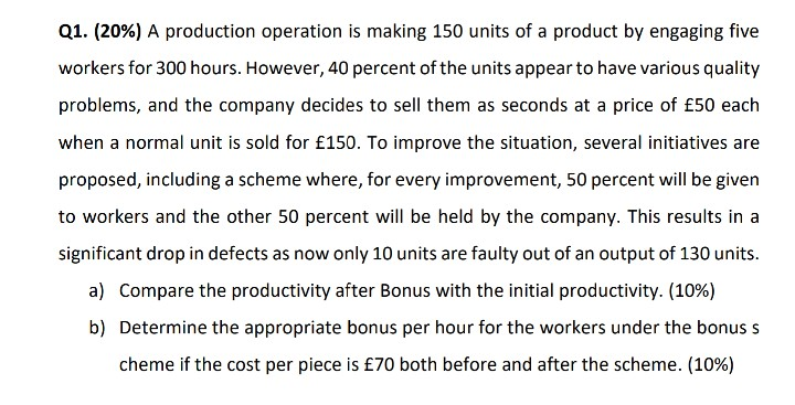 Solved I need some help on operations management homework | Chegg.com