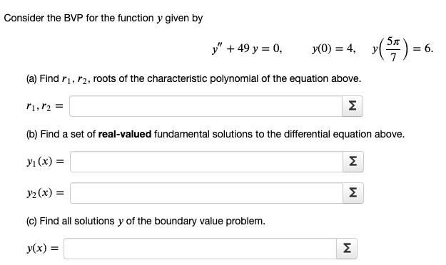 Solved Consider the BVP for the function y given by | Chegg.com