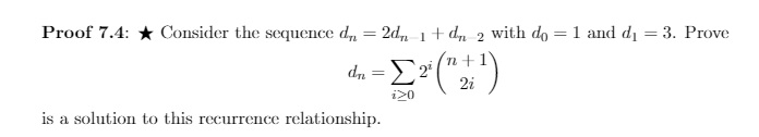 Solved Proof 7.4: * Consider the sequence dn = 2dn, 1+ dne 2 | Chegg.com