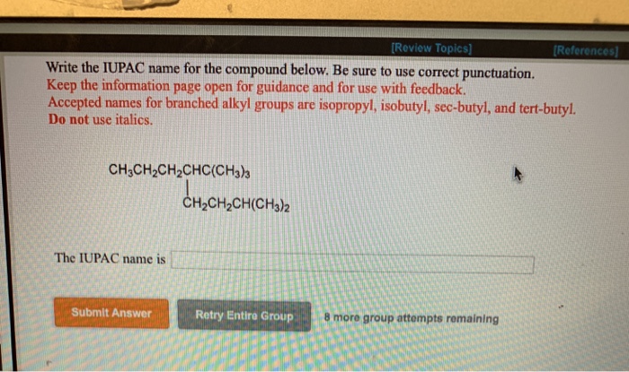 Solved Review Topics) References Write the IUPAC name for | Chegg.com