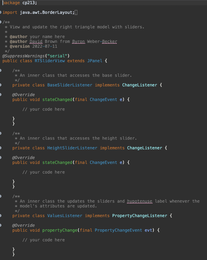 Solved 2. Complete the class named RTSliderView that: - Has | Chegg.com