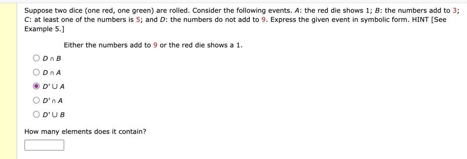Solved Suppose Two Dice One Red One Green Are Rolled 