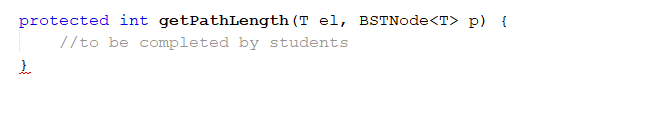 Solved Inside the BST class, complete the implementation of | Chegg.com