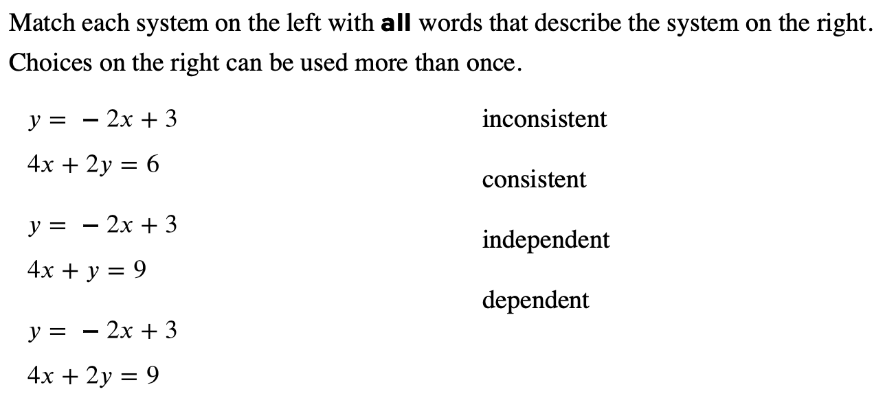 Solved Match each system on the left with all words that | Chegg.com