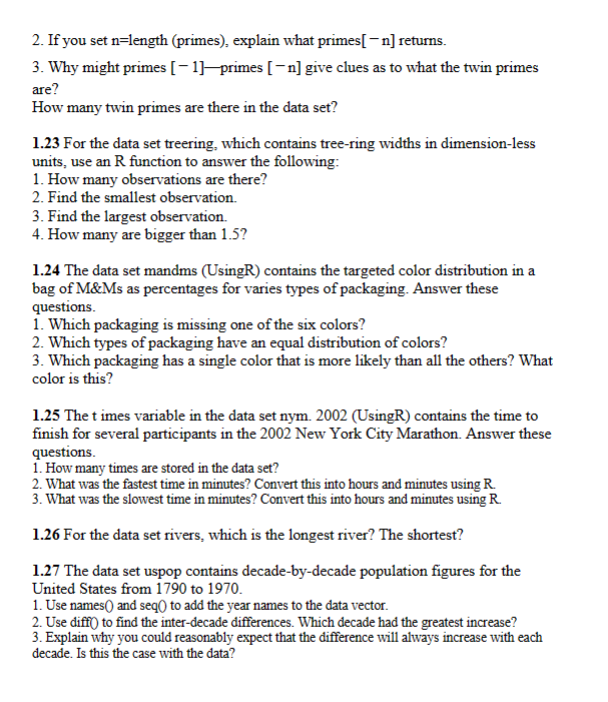 Solved For the following questions, please use R ﻿commands | Chegg.com
