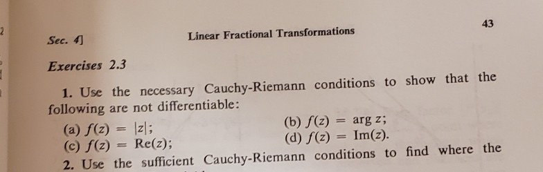 Solved Sec 4 Linear Fractional Transformations Exercises
