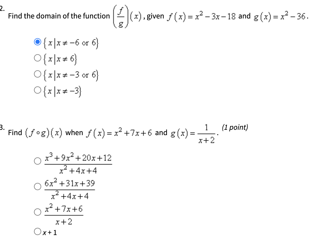 Solved Find the domain of the function (x), given f(x)= x2 – | Chegg.com