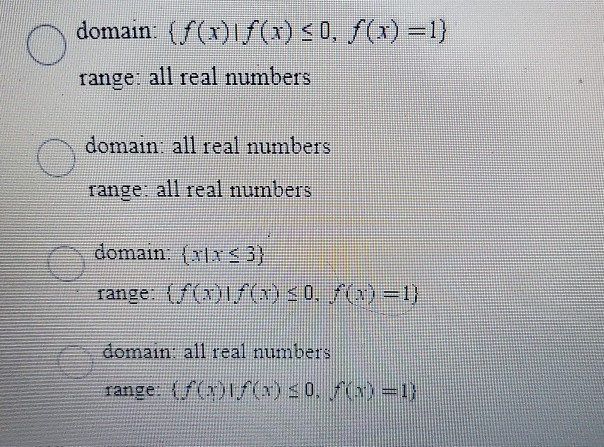 Solved Question 18 (5 points) Identify the domain and range | Chegg.com