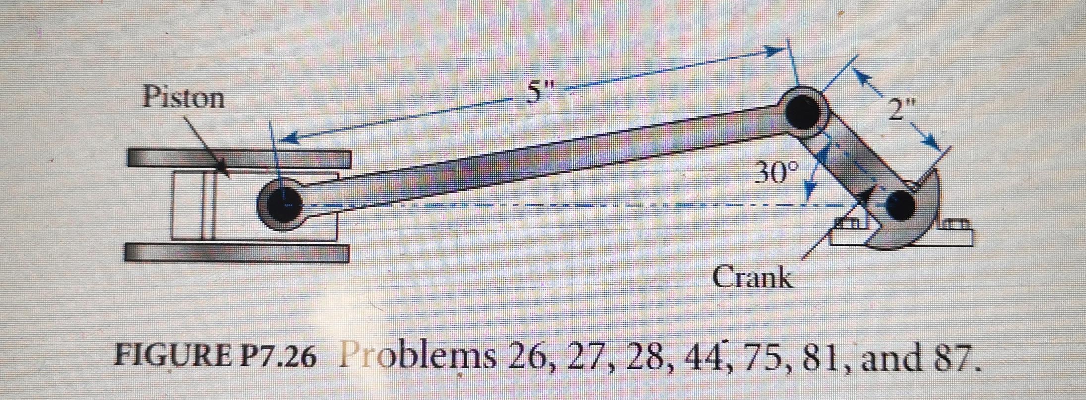 Solved For the compressor linkage in Figure P7.26, at the | Chegg.com
