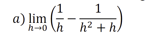 Solved a) limh→0(h1−h2+h1) | Chegg.com