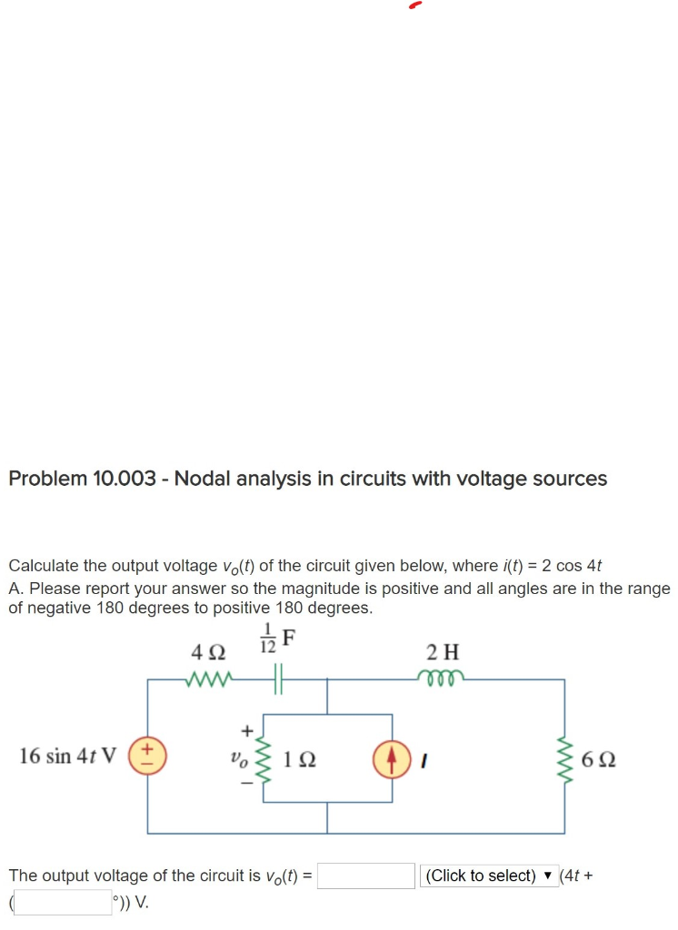 Solved Problem 10.003 - Nodal analysis in circuits with | Chegg.com