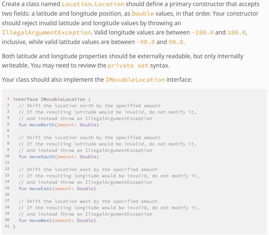 Solved Create a class named Location. Location should define | Chegg.com