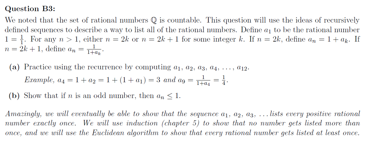 Solved We noted that the set of rational numbers Q is | Chegg.com